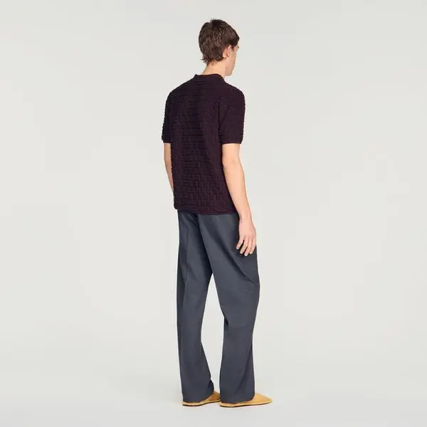 Sandro Terry Knit Polo Shirt