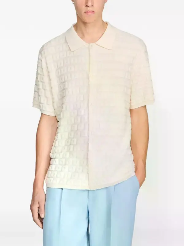 Sandro Jacquard-knit Short-sleeve Cardigan