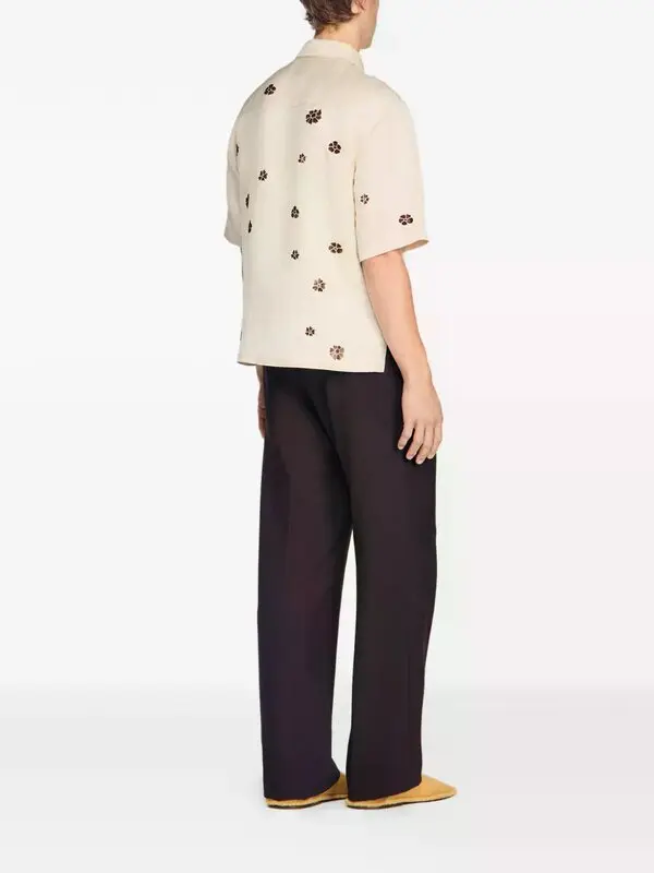 Sandro Flocked Floral-print Shirt