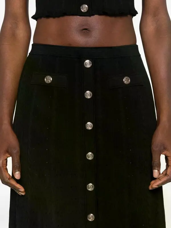 Sandro Button-embellished Flared Skirt
