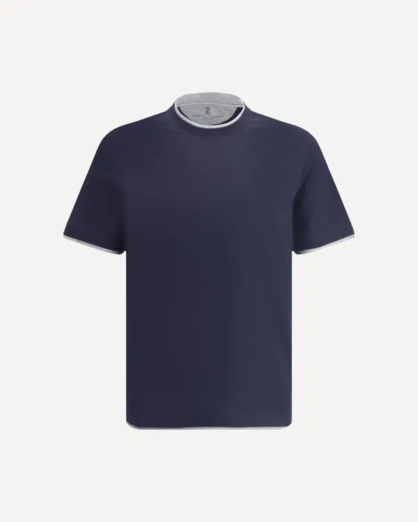 Brunello Cucinelli Cotton T-shirt Ale - Blue