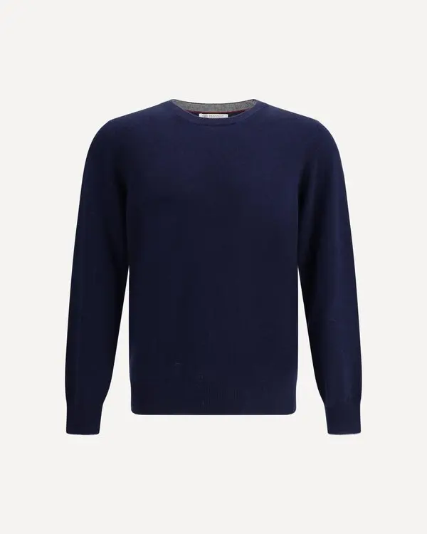 Brunello Cucinelli Cashmere Crew Neck Sweater - Blue