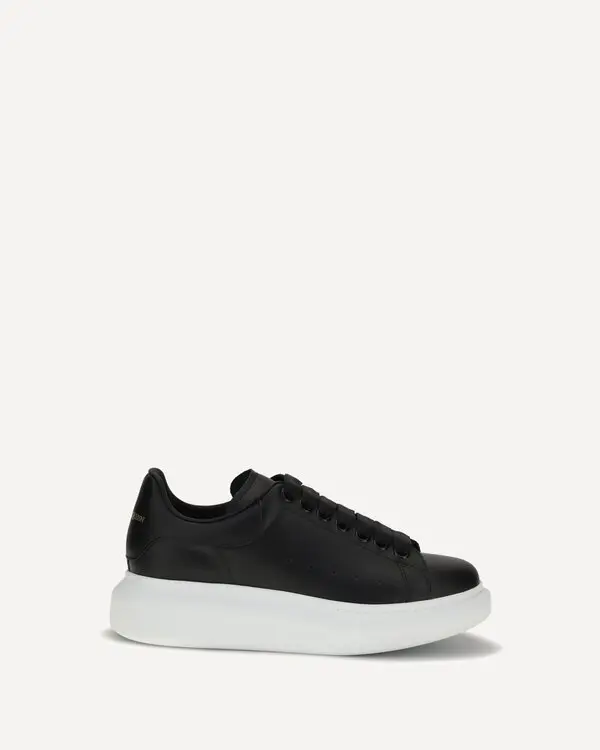Alexander McQueen Leather Sneakers With Platform Sole - Black