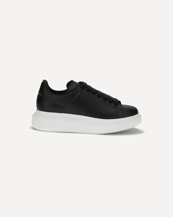 Alexander McQueen Leather Platform Sneakers - Black