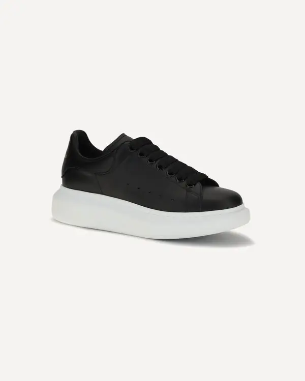 Alexander McQueen Leather Platform Sneakers - Black