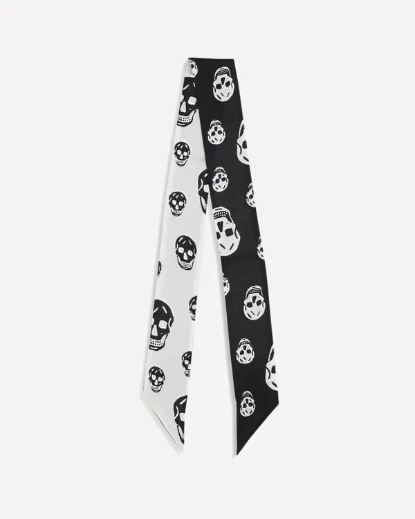 Alexander McQueen Skull Ribbon Scarf - Black