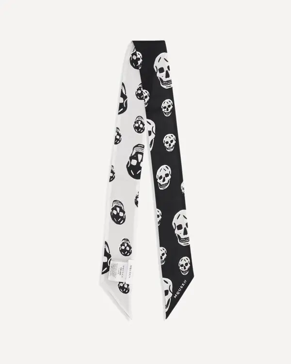 Alexander McQueen Skull Ribbon Scarf - Black