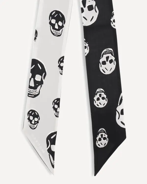 Alexander McQueen Skull Ribbon Scarf - Black