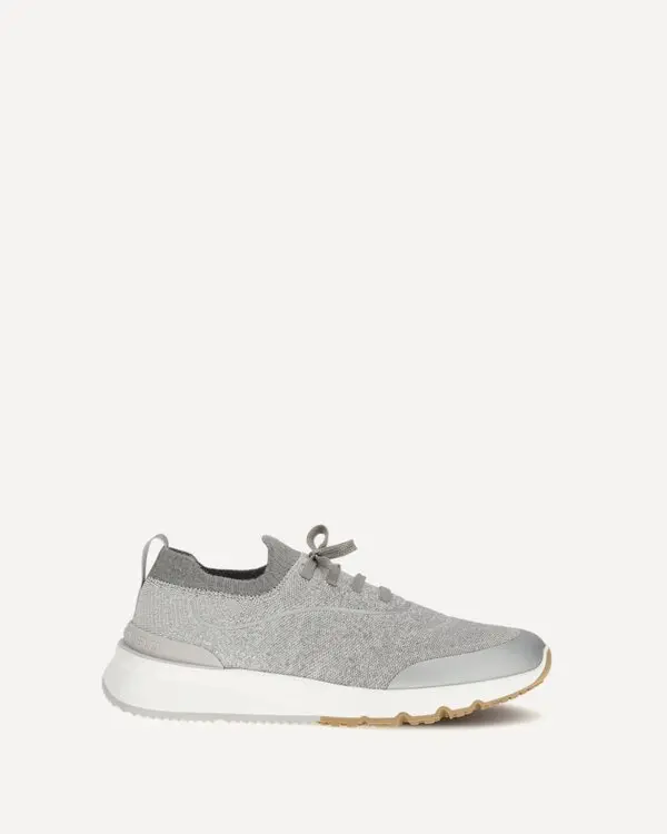 Brunello Cucinelli Techno Cotton Knit Sneakers - Grey