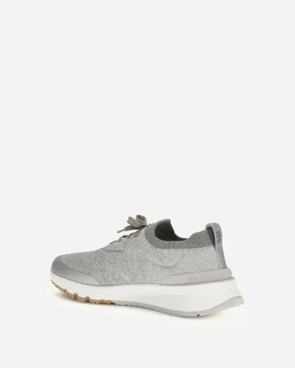 Brunello Cucinelli Techno Cotton Knit Sneakers - Grey