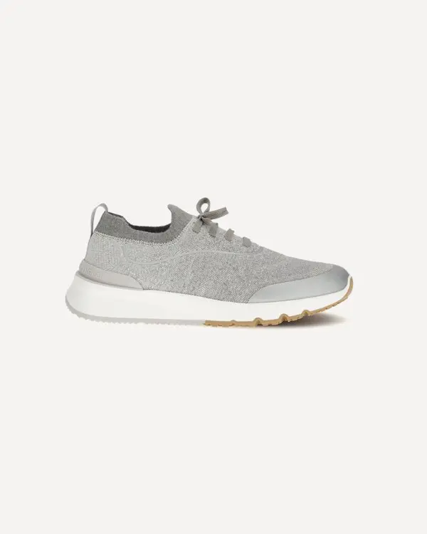 Brunello Cucinelli Techno Cotton Knit Sneakers - Grey