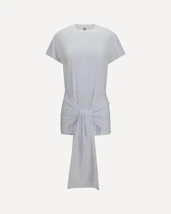 TOTEME Draped-waist Jersey T-shirt - White