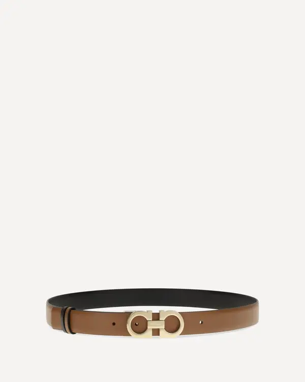 FERRAGAMO Reversible Leather Belt With Gancini Buckle