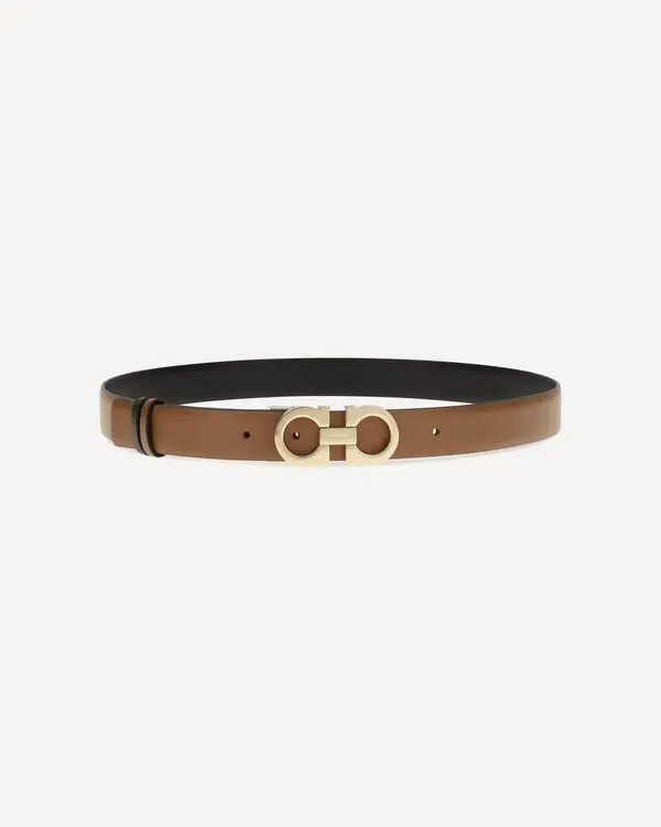 FERRAGAMO Reversible Leather Belt With Gancini Buckle