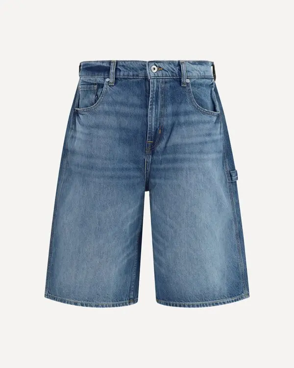 7 For All Mankind Wide-leg Denim Shorts - Blue