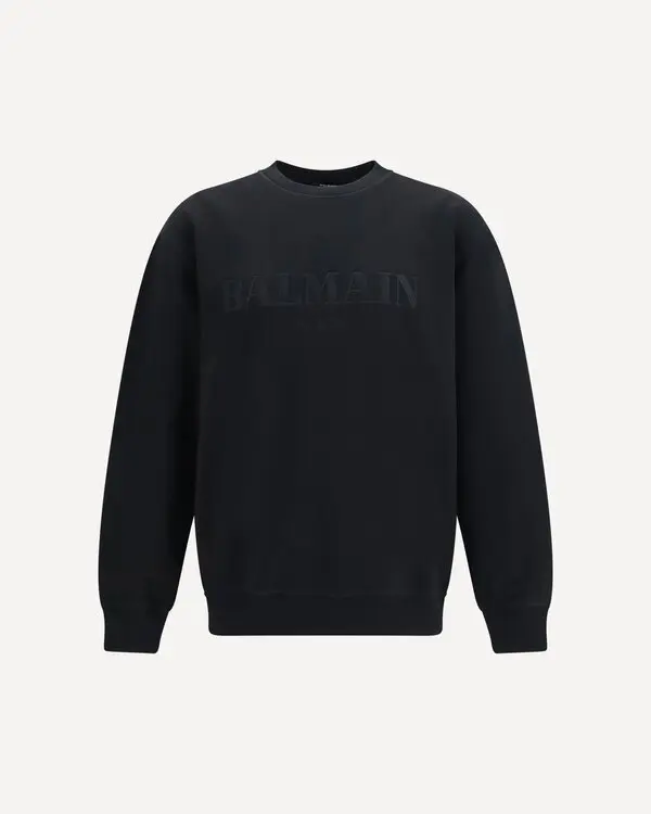 Balmain Vintage Embroidered Logo Sweatshirt - Black