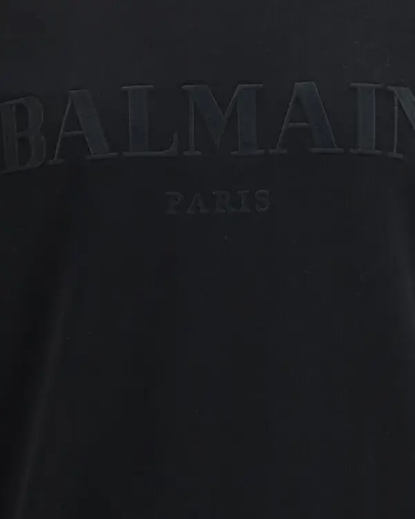 Balmain Vintage Embroidered Logo Sweatshirt - Black