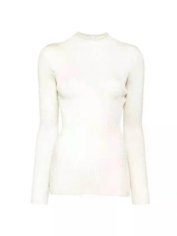 CFCL Metallic-effect Ribbed High Neck Top