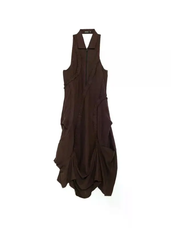 OPEN YY Ruffled-trim Zip-up Dress
