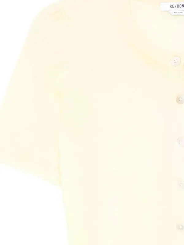 RE/DONE Short-sleeve Frayed-edge Cardigan