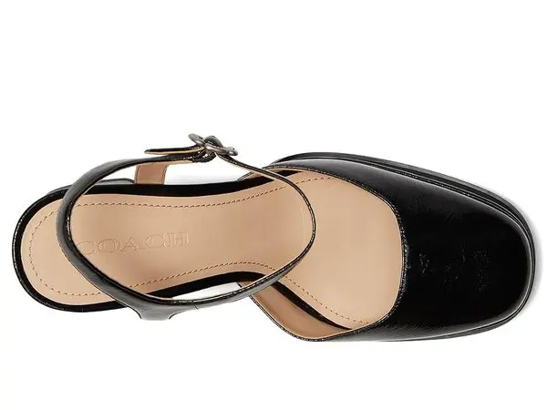 COACH Platform Block Heel Pumps With Ankle Strap