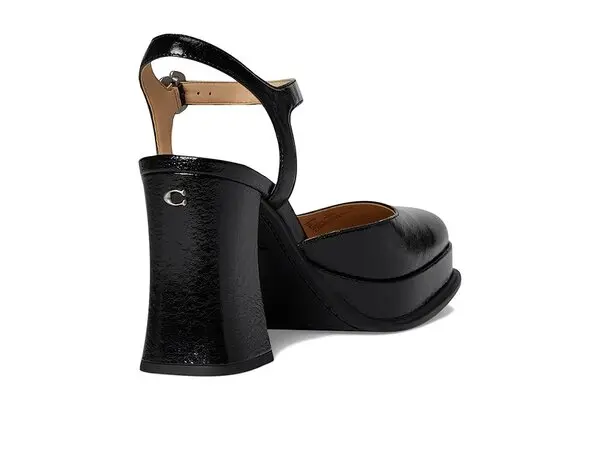 COACH Platform Block Heel Pumps With Ankle Strap