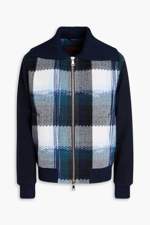 Missoni Checked Wool-jacquard And Felt Bomber Jacket