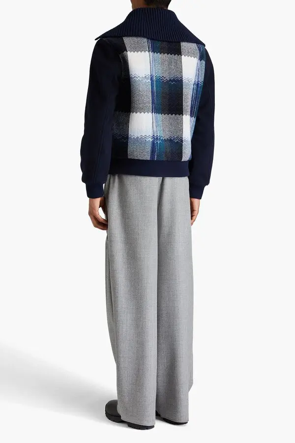 Missoni Checked Wool-jacquard And Felt Bomber Jacket