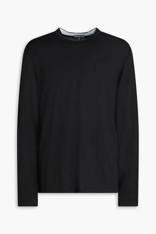 JAMES PERSE Linen-blend Knit Sweater With Side Slits