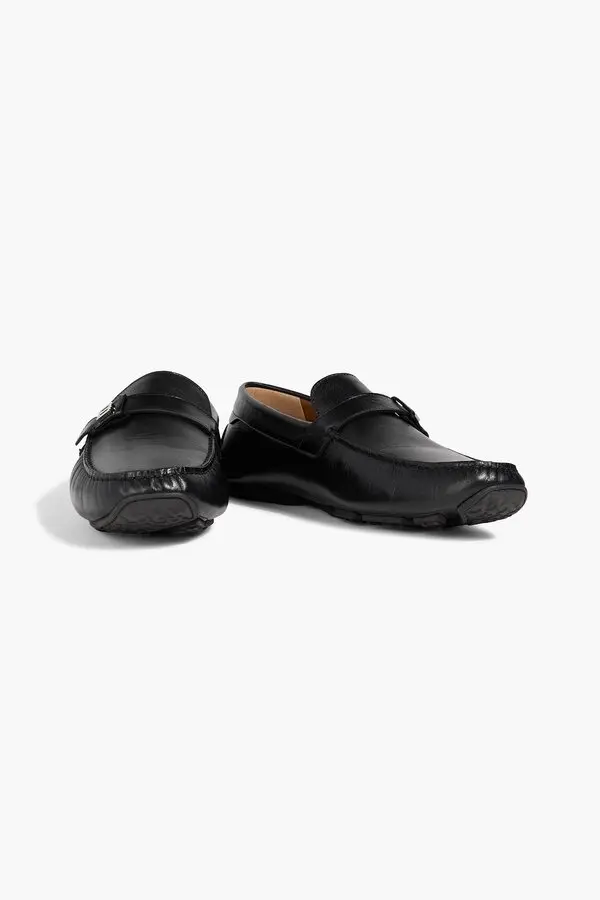 Bally Leather Driving Shoes With Logo Embellishment - Black
