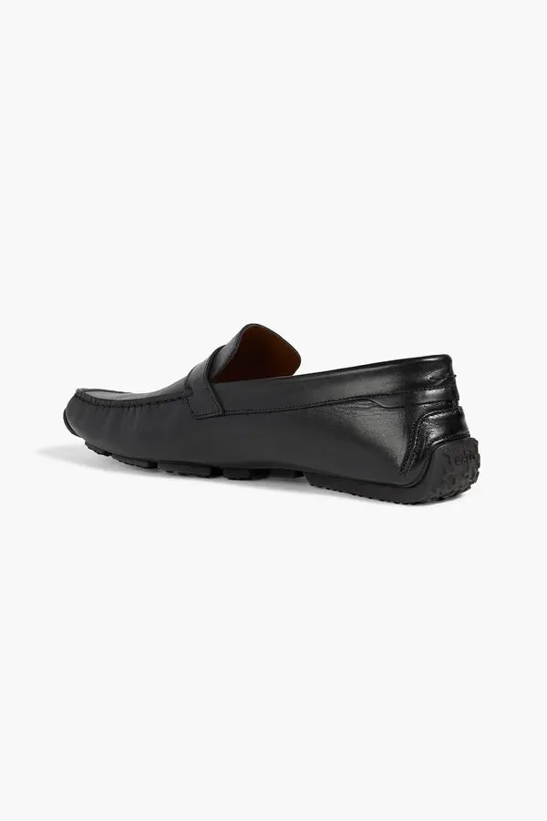 Bally Leather Driving Shoes With Logo Embellishment - Black
