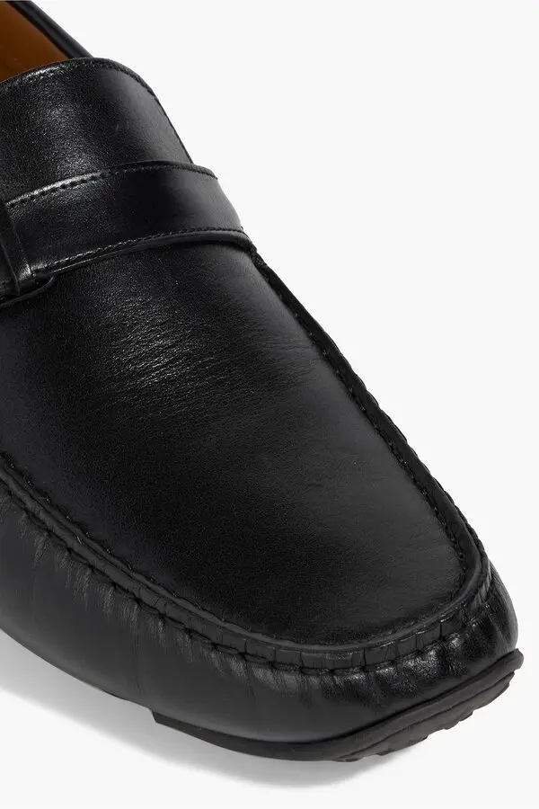 Bally Leather Driving Shoes With Logo Embellishment - Black