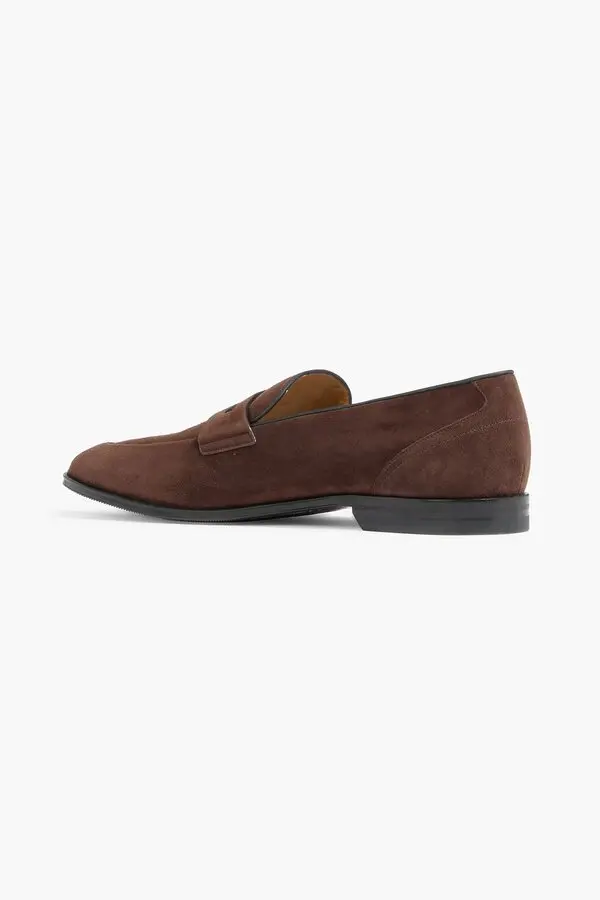 Bally Windsor Suede Penny Loafers - Dark Brown