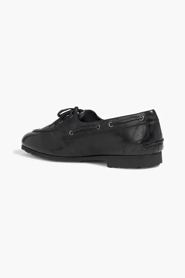 Bally Paquy Leather Boat Shoes - Black