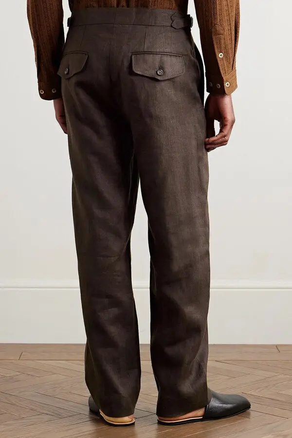 BODE Straight-leg Linen Suit Pants