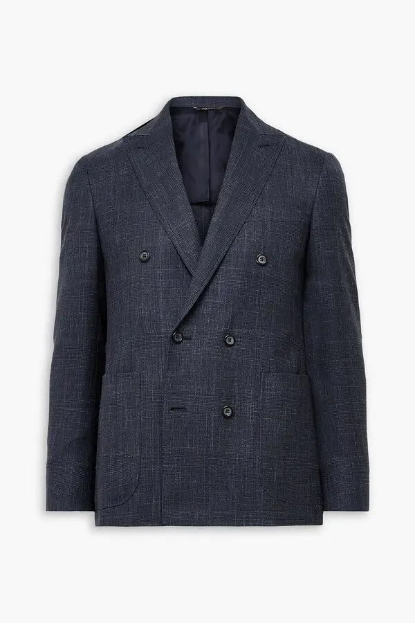 Canali Slimfit Doublebreasted Cupro Suit Jacket