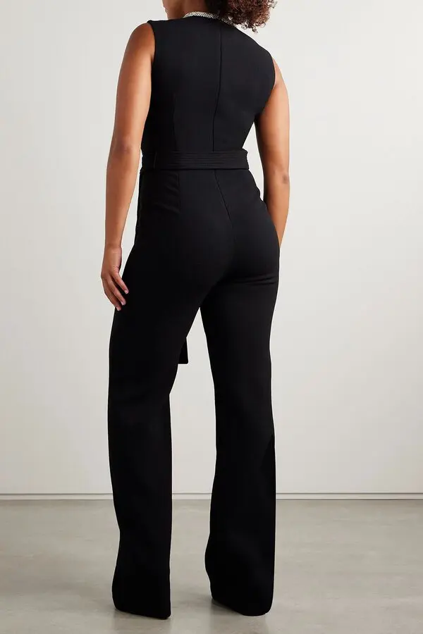 Adam Lippes Embellished Wool-crepe Jumpsuit