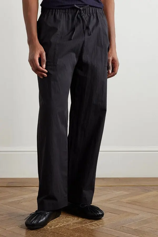 Simone Rocha Straight Leg Bow Detailed Cotton Blend Cargo Pants