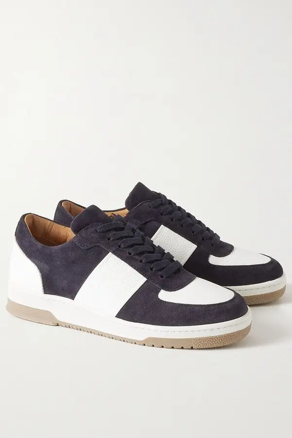 Mr P. Atticus Two-tone Suede And Leather Sneakers
