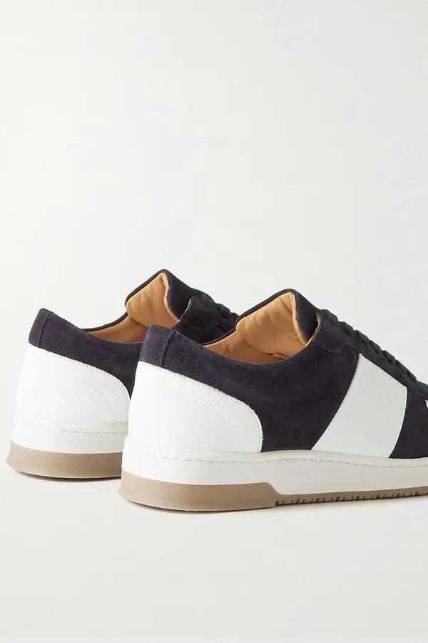 Mr P. Atticus Two-tone Suede And Leather Sneakers