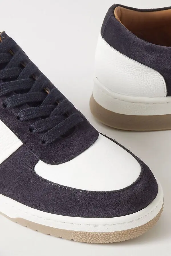Mr P. Atticus Two-tone Suede And Leather Sneakers
