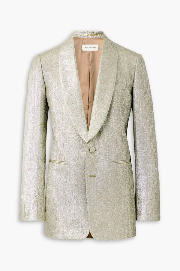 Dries Van Noten Shawlcollar Lamé Suit Jacket