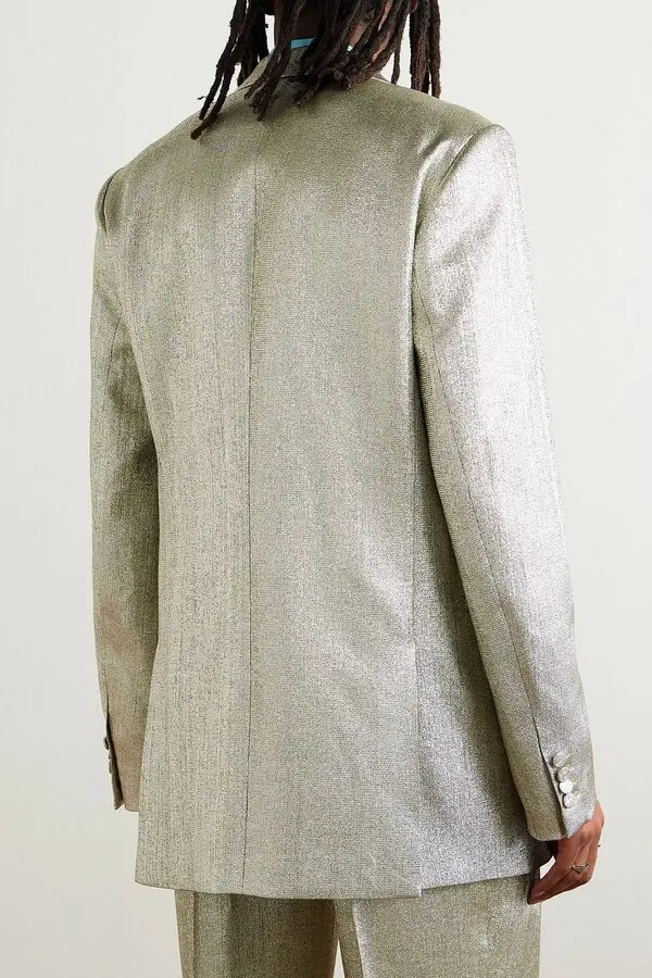 Dries Van Noten Shawlcollar Lamé Suit Jacket