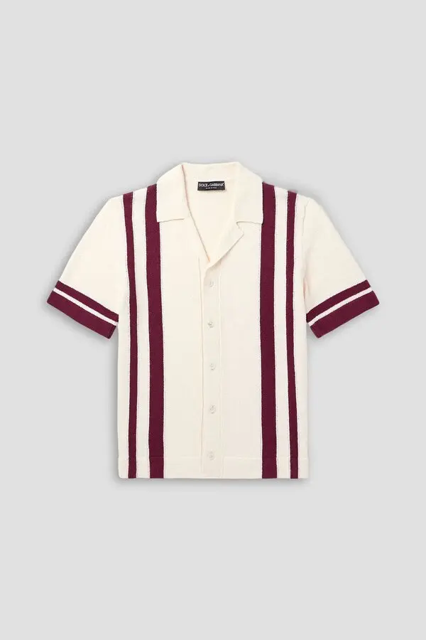 Dolce & Gabbana Striped Cottonblend Polo Shirt