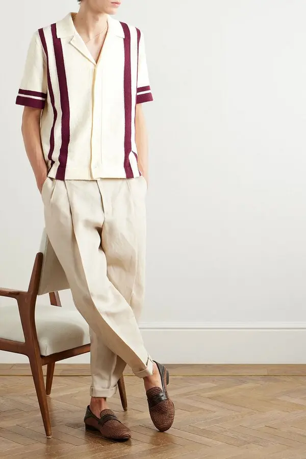 Dolce & Gabbana Striped Cottonblend Polo Shirt