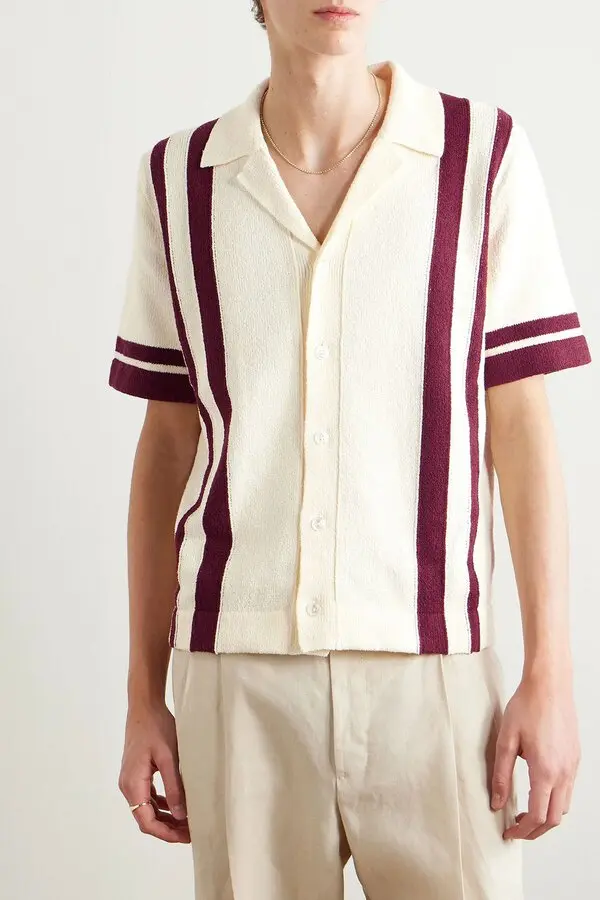 Dolce & Gabbana Striped Cottonblend Polo Shirt