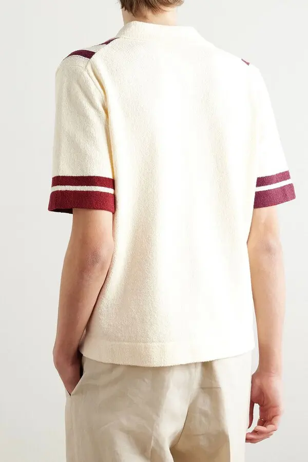 Dolce & Gabbana Striped Cottonblend Polo Shirt
