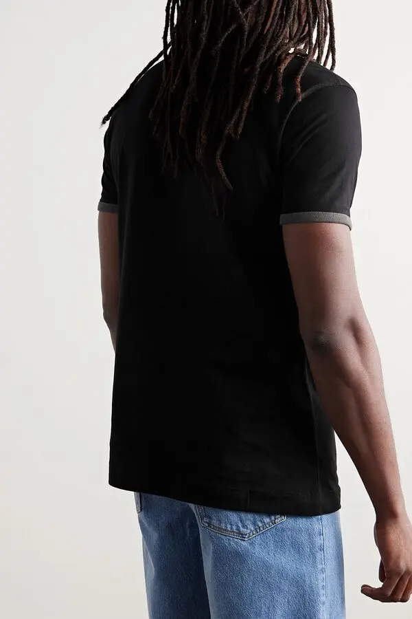 Dries Van Noten Slimfit Appliquéd Printed Cottonjersey Tshirt