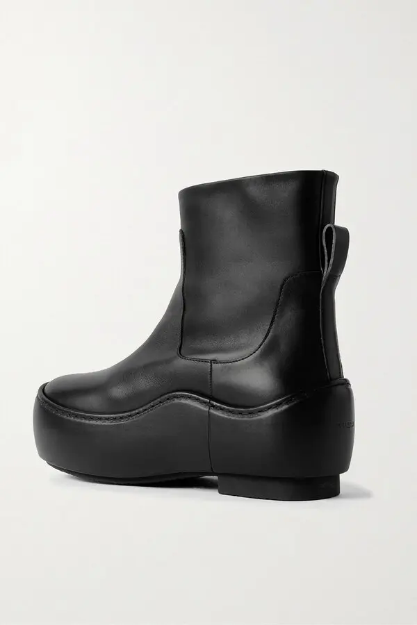 JIL SANDER Exaggerated Sole Leather Chelsea Boots