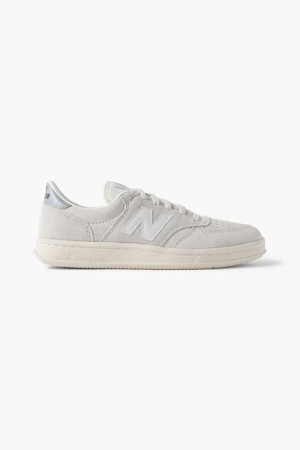 NEW BALANCE Ct500 Leathertrimmed Suede And Nubuck Sneakers - Stone